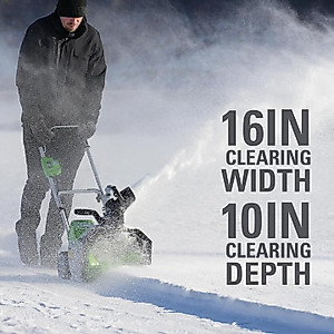 Greenworks 40V (75+ Compatible Tools) 16” Cordless Snow Blower, 5.0Ah Battery and Charger Included, SN40B410