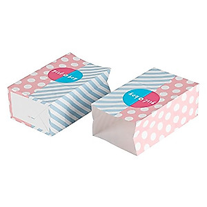 BLUE PANDA 36 Pack Boy or Girl Goodie Bags for Baby Gender Reveal Party Supplies (5.2 x 8.7 x 3.3 In)
