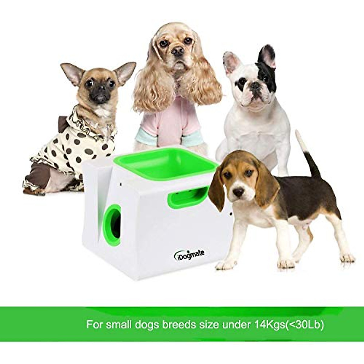 IDOGMATE Ball Launcher for Dogs, Automatic Dog Ball Thrower for Mini Dog with Rechargeable (Small Ball Thrower for Dogs with 3 Balls)