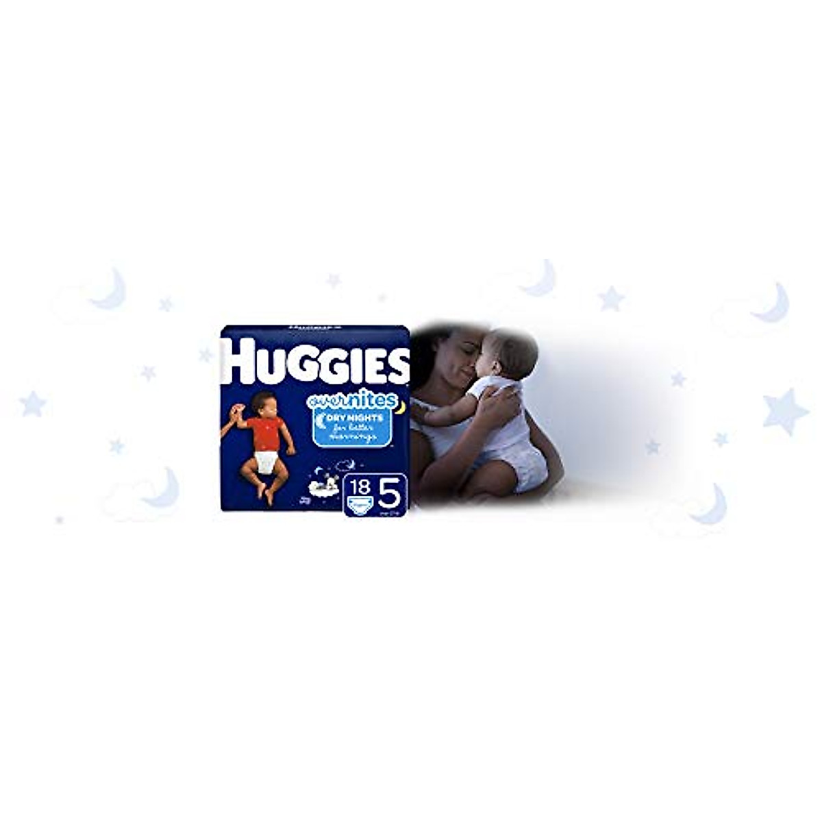 HUGGIES OverNites Diapers, Size 5 (27+ lb.), 18 ct, Overnight Diapers, Jumbo Pack (Packaging May Vary)