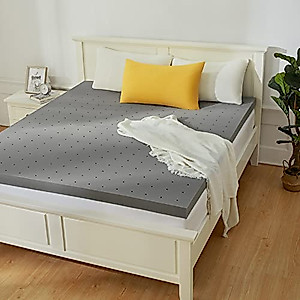 PERLECARE 3 Inch Mattress Topper Queen, Memory Foam Mattress Topper for Cooling Sleep, Bamboo Charcoal Infusion for Odor Absorption, CertiPUR-US Certified