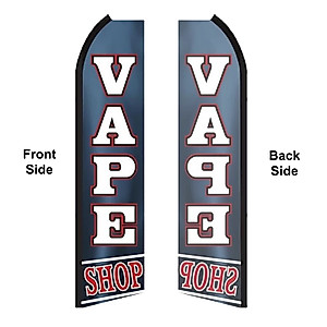 Smoke Shop/Vape Shop - 2 Pack of Swooper Feather Flag Sets - Includes 2 Swooper Feather Flags (Pictured), 2 Flagpoles, and 2 Ground Spikes