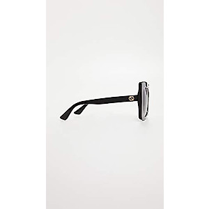 Gucci Women's GG Square Oversized Sunglasses, Black/Gradient Grey, One Size