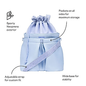 Corkcicle Travel Soft Bucket Cooler, Water Resistant Insulated Bag, Perfect for Wine, Beer, and Ice Packs, Periwinkle