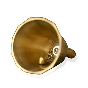 Hand Bell, Uspacific Metal Held Dinner Bell Brass Jingle Call Bell for School Church Adults Classroom Wedding Decorative (2pure)