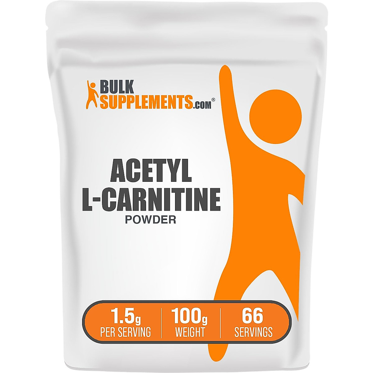 BulkSupplements.com Acetyl L-Carnitine Powder - ALCAR Powder, Acetyl L-Carnitine 1500mg, Carnitine Supplement - Gluten Free, 1500mg per Serving, 100g (3.5 oz) (Pack of 1)