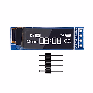 AITRIP 4pcs I2C OLED Display Module 0.91 Inch I2C SSD1306 OLED Display Module White I2C OLED Screen Driver DC 3.3V~5V for Arduino (White)
