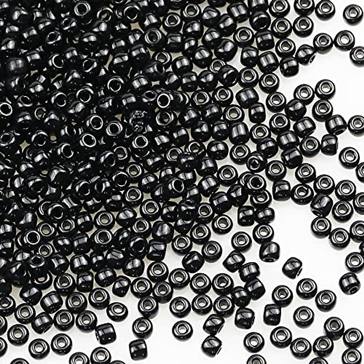 BALABEAD Opaque Black Color Loose Seed Beads About 4000pcs in Box 8/0 Glass Craft Seed Beads for Jewelry Making, Hole 0.7mm (Black)