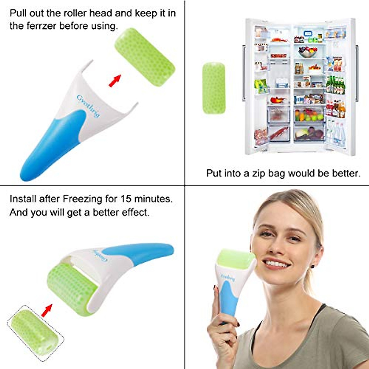 Face Ice Roller Gel Mask Set Gifts for Women Mom Mothers Day Cold Reusable Eye Masks Bead Massage Pack Cooling Skin Care Travel Tools for Dark Circles Puffiness Relief Sleeping Headache migraines