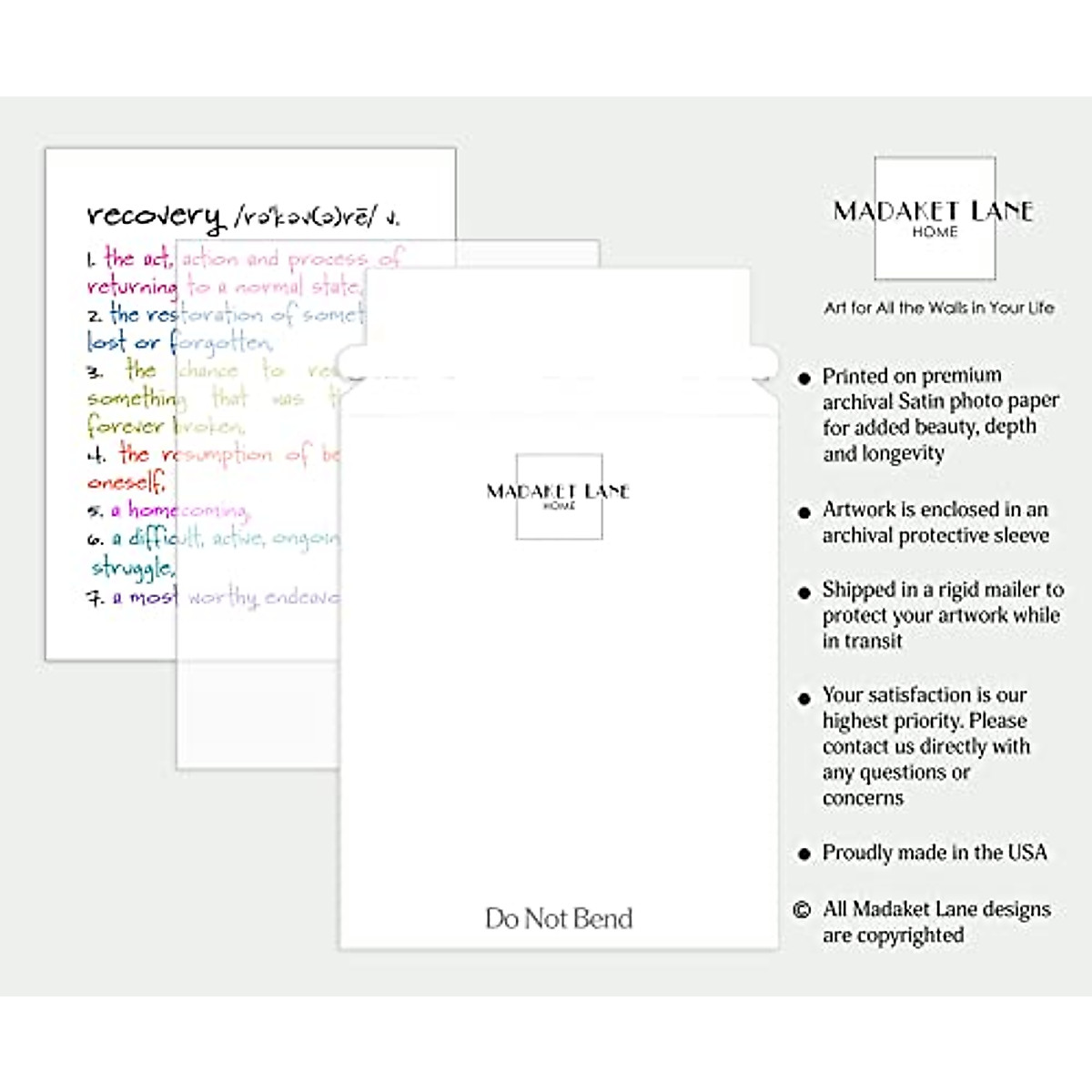 Sober - Sobriety Gifts for Women and Men - Alcoholism Recovery - Quotes Wall Decor - Alcohol and Drug Abuse Get Well Encouragement Gift - Recovery Poster - 8x10 Art Print - UNFRAMED