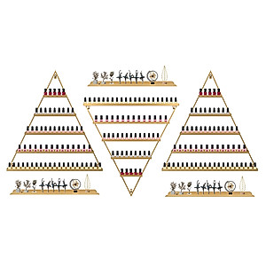 6PCS Metal Wall-mounted Nail Polish Display Rack,5 Tiers Christmas Gold Triangular Display Rack Cosmetic Display Cases Essential Oil Bottles Shelf Organizer for Home Spa Nail Salon