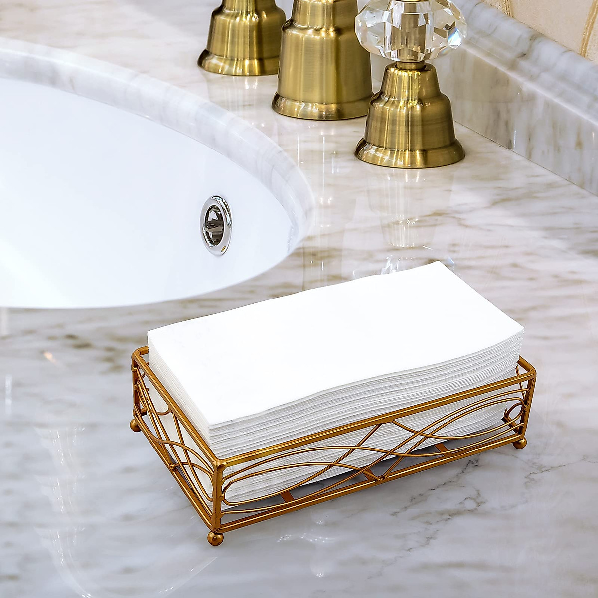 100PACK Disposable Hand Towels for Bathroom, Soft and Absorbent Paper Guest Towels Disposable Decorative Bathroom Hand Napkins for Kitchen, Parties, Weddings, Dinners