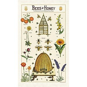 Cavallini Papers & Co. Bees & Honey Tea Towel, Multi