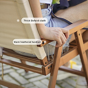 JIKUGO Bamboo Folding Chair Camping Comfy Camping Chair Small Patio Furniture(Original Wood Colour)