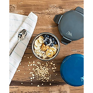 Arctic Zone Leak Proof Thermal Vacuum Insulated Food Jar Container with Safe & Easy 4 Lock Lid for Hot and Cold Food, 16oz Capacity - Blue