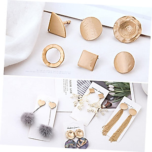 Amosfun 150 Pcs Geometric Stud Earrings Bullet Clutch Cap Earring Studs Findings Cute Earrings Aesthetic Earring Posts Golden Ear Stud Earring Pin Post Geometric Earring Alloy Flat Pendant
