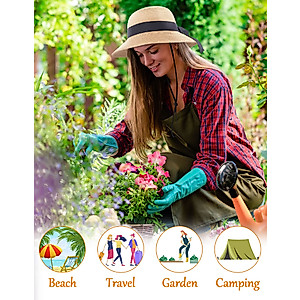 Straw Hat for Women Sun Hat Crushable Summer Hats for Women Beach Hat Womens Straw Hat Ponytail Sun Protection Hat Rolled Straw Hat Womens Hats,Natural