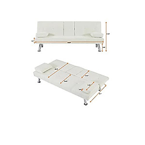 Modern Napping Futon Sofa Daybed Loveseat,2 Seaters Love Seat Convertible Sleeper Couch Bed for Home Apartment Office Small Space Living Room Furniture Sets