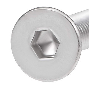 uxcell M3x8mm Flat Head Machine Screws Inner Hex Screw 304 Stainless Steel Fasteners Bolts 80Pcs