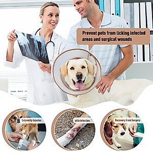 Fuz Bigaza Soft Dog Cone Collar for Large Medium Small Dogs After Surgery, Adjustable Pet Recovery E-Collar, Elizabethan Collar for Dogs and Cats, Tan Large