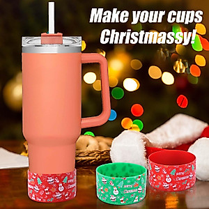 AIERSA 2Pcs Silicone Boot Sleeve for Stanley Quencher 40oz 30oz Tumbler with Handle,for IceFlow 20oz 30oz,Protective Water Bottle Bottom Bumper Cover for Stanley Cup Accessories, Christams Gifts