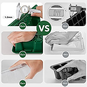 YAUNGEL Seed Starting Trays, XL Thicken Seed Starter Tray Kit with Humidity Dome Durable Growing Trays for Greenhouse & Gardens, 4 Pack 160 Cells, Green