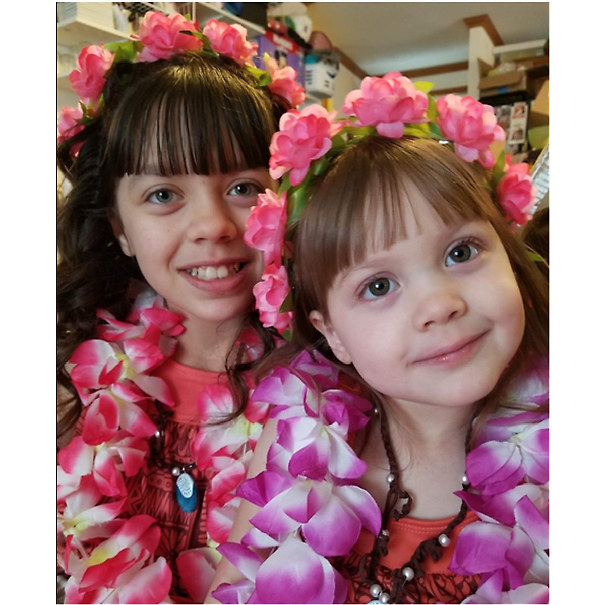 8 Pcs Thicken 41 Inch Hawaiian Leis, 4 Color Lei for Graduation Party, Dance Party, Photo Prop in Outdoors (8 Pcs 4 Color)