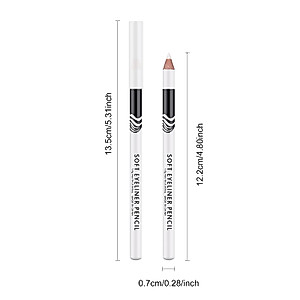 Ownest 12 Packs Professional Highlighter Eye Liner Pen, Soft Strokes Easy to Color Eyeshadow Pencil, Waterproof, Long lasting, White Eyeliner Pencil Makeup