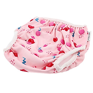 Acorn Baby Swim Diaper - Pink Flamingo Size 0-5 Adjustable Toddler and Baby Swimming Diaper Reusable Swimmers