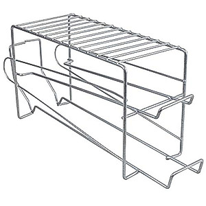 Home Basics Steel Can Dispenser, (Silver) 12 Can Soda Organizer For Refrigerator And Pantry | 2 Tier Can Holder