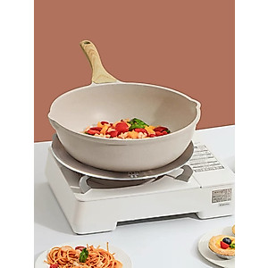 Heat Conduction Plate for Gas Stove, Beswarmy Heat Diffuser Cooking Induction Adapter Plate with Removable Handle, Coffee Milk Cookware Simmer Ring Plate Induction Hob Heat Cooking 6.3inch