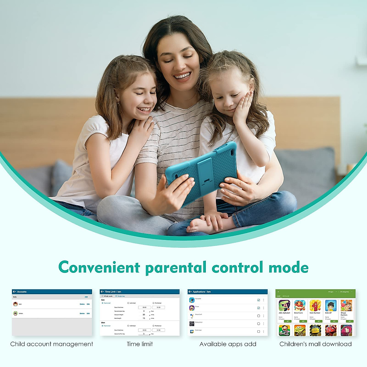 TOSCiDO 7 inch Kids Tablet, Tablet for Kids, Android 11 go,2GB RAM 32GB ROM, Quad Core Processor, IPS HD Display, Parental Control, WiFi, Dual Cameras with Kids Tablet Case - Blue