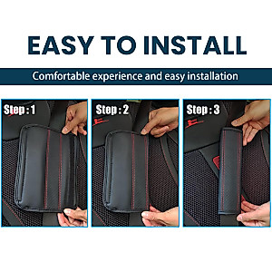 Osilly Car Seat Belt Pads, 2 Pack Fiber Leather Seatbelt Shoulder Strap Covers, More Comfort Driving & Protect Your Neck, Universal Safety Strap Cover for Auto SUV Truck Airplane Backpack (Pink)