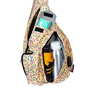 Malirona Sling Bag for Women Sling Backpack Hiking Daypack Multipurpose Crossbody Chest Bag (Yellow)