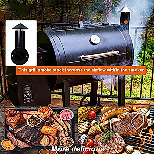 Pellet Grill Smoke Stack Chimney Replacement for Pit Boss Traeger Camp Chef, Replacement Stack Smoker Kits with Umbrella, Gasket, Screw, Locking Washer & Washer