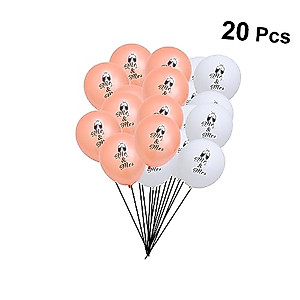 Abaodam 40 pcs Kit for Decor White Rose Ballons & Garland Decoration Latex Engagement Mrs To Mr Printed Gold Letters Day Valentines Letter Decorative Balloons Wedding and Party