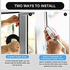 Thicken Shower Door Magnetic Strip Replacement, RV Shower Door Magnet Seal Strip Replacement Magnetic Strip for Framed and Semi Frameless Swinging Glass Shower Doors, 3/8 x 4/25 in(1 Roll,98 Inch)