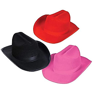 Red Felt Cowboy Hat Western Hat, Dress Up Costume Clothes for Kids, Pretend Play, Party Favors, Child size