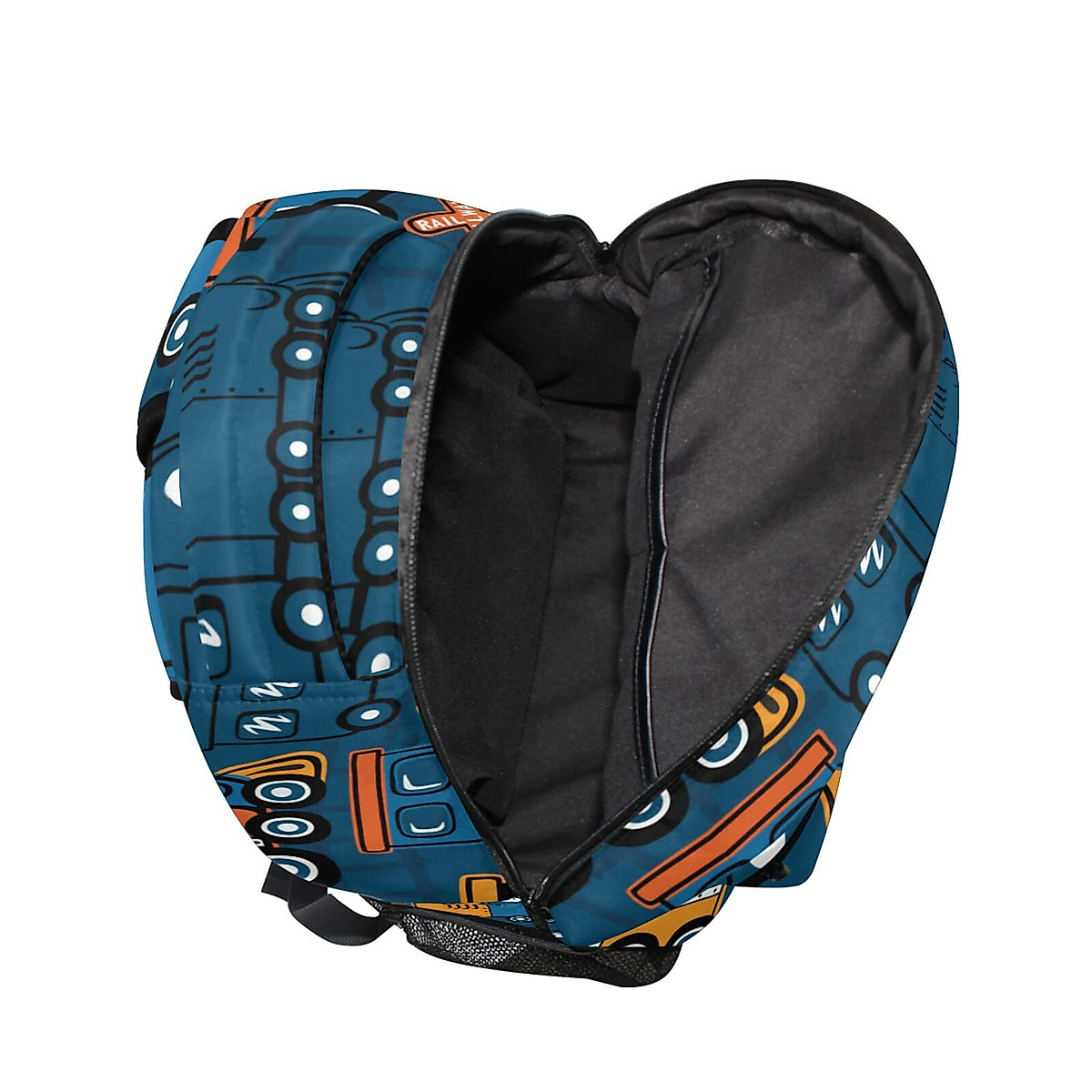 Krafig Colorful Funny Cartoon Steam Train Boys Girls Kids School Backpacks Bookbag, Elementary School Bag Travel Backpack Daypack