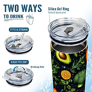 QWEUIOP 20oz Insulated Travel Coffee Mug Vegetable Eggplant Carrots Stainless Steel Tumbler with Lid Double Wall Vacuum Coffee Cup For Hot and Cold Drinks14283