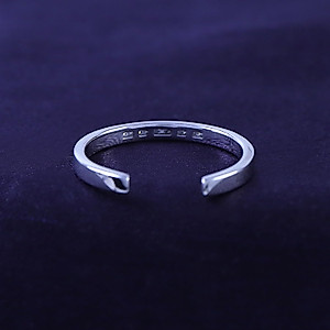 14k White Gold Over Sterling Silver Channel Set Round White Natural Diamond Accent Toe Ring Adjustable