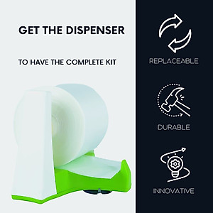 Plastic Produce Bags on a Roll, Disposable or Reusable, Self-service food storage for Fruit, Vegetables, Snacks & Waste, with Side Holders for Dispenser, Small garbage bags