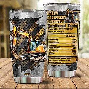 WONWIX Heavy Equipment Operator Gifts for Men Women Christmas Birthday Fathers Mothers Day Valentine 20oz Insulated Stainless Steel Coffee Cup Travel Mug Tumbler Gift for Husband