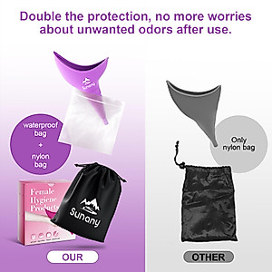 Female Urination Device,Reusable Silicone Female Urinal Foolproof Women Pee Funnel Allows Women to Pee Standing Up,Women's Urinal is The Perfect Companion for Travel and Outdoor (Purple)