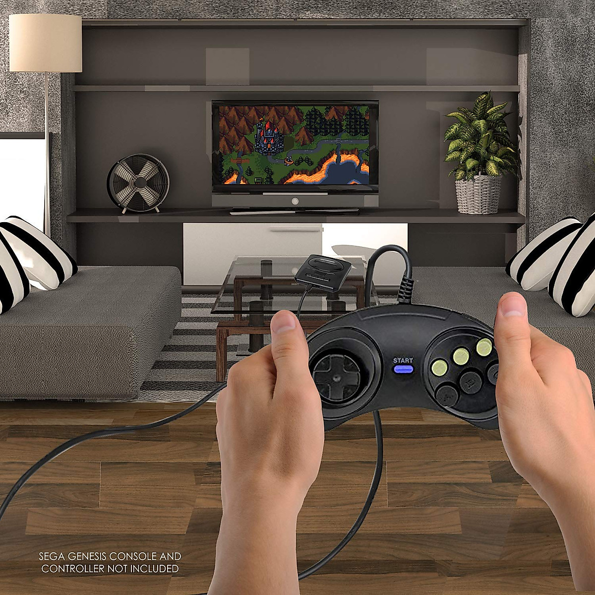 eLUUGIE 2 Packs 6ft Replacement Extension Cord Cable for Sega Genesis 2/3 Controller Extension Cord