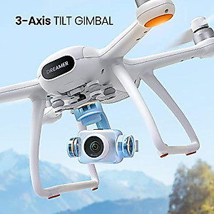 Potensic Dreamer Pro 4K Drones with Camera for Adults, 3-Axis Gimbal GPS Quadcopter with 2KM FPV Transmission Range, 28mins Flight, Brushless Motor, Auto-Return, Portable Carry case and 32G SD Card