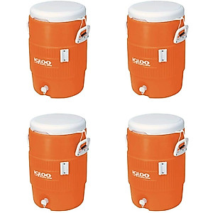 Igloo 5-Gallon Heavy-Duty Beverage Cooler, Orange - 4-Pack