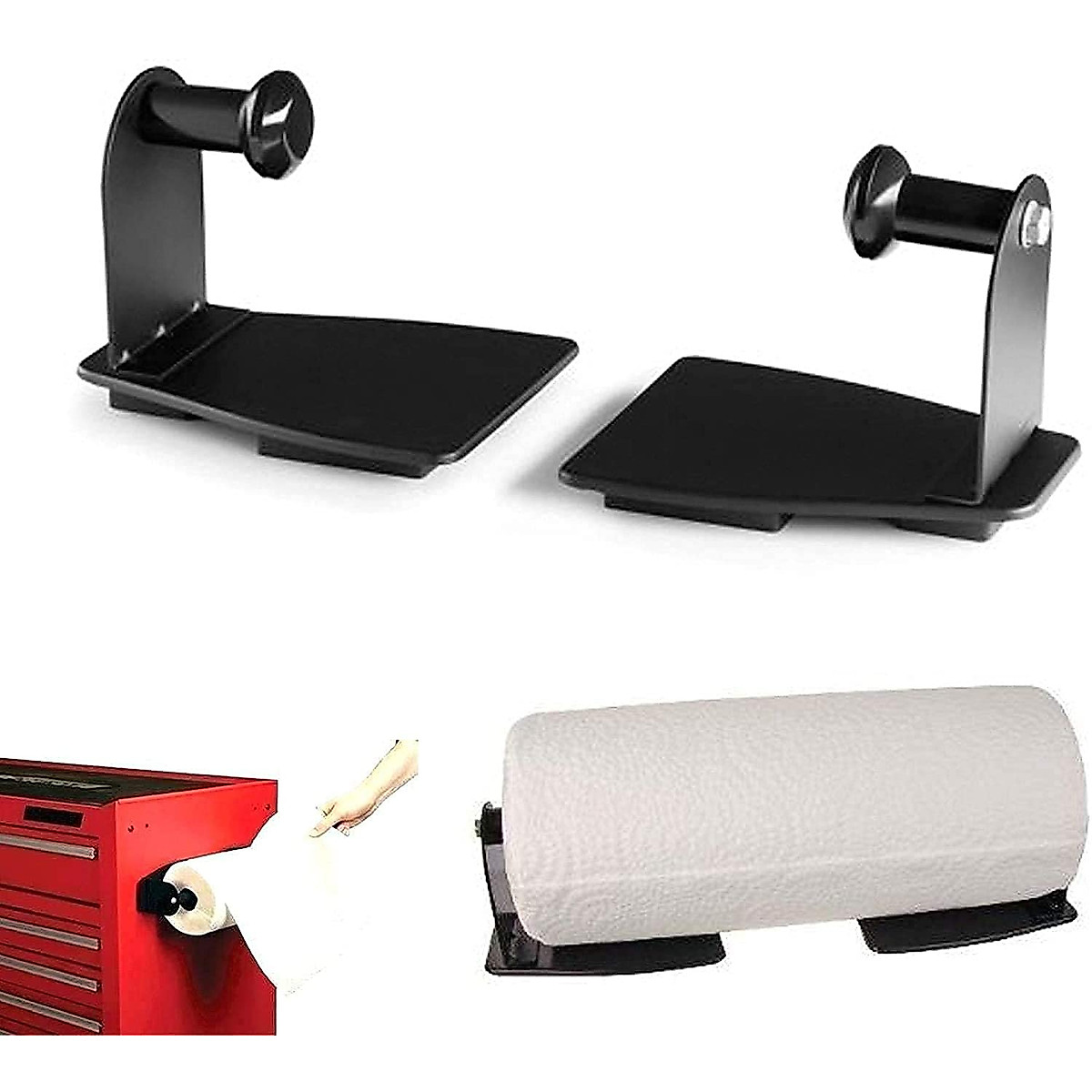 Magnetic Paper Towel Holder Wall Mount for Kitchen, Bathroom or Workshop - Heavy Duty Steel Holder with Magnetic Backing - Powerful Magnets Mount to Any Metal Surface