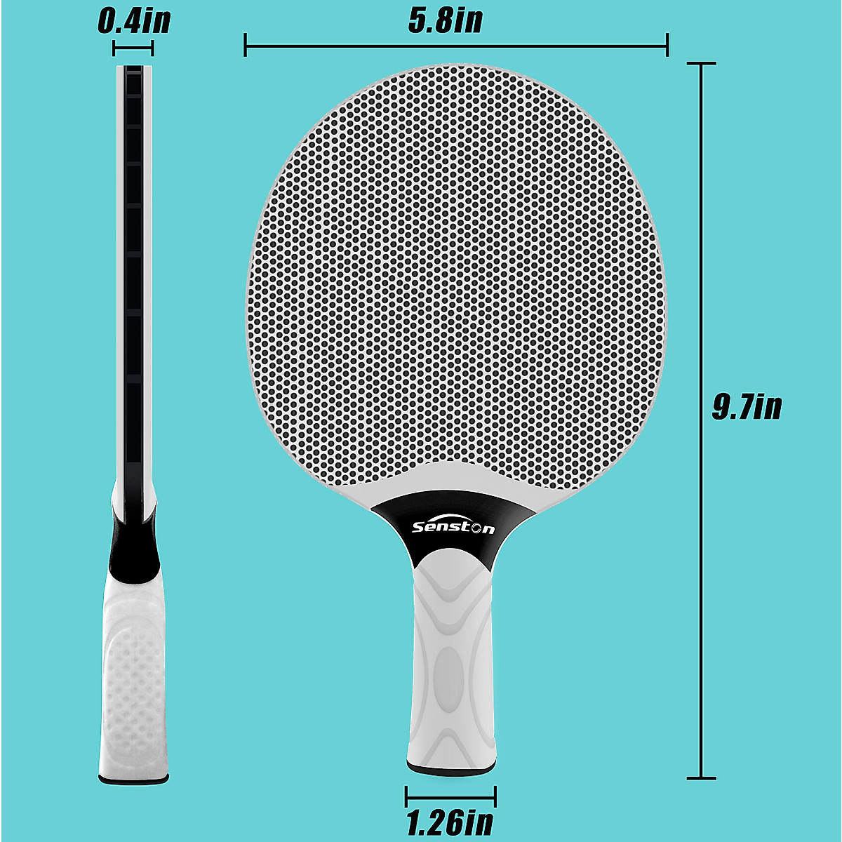Senston Table Tennis Rackets Set, Professional Table Tennis Racket with 3 Balls, Composite Rubber Ping Pong Paddle Set