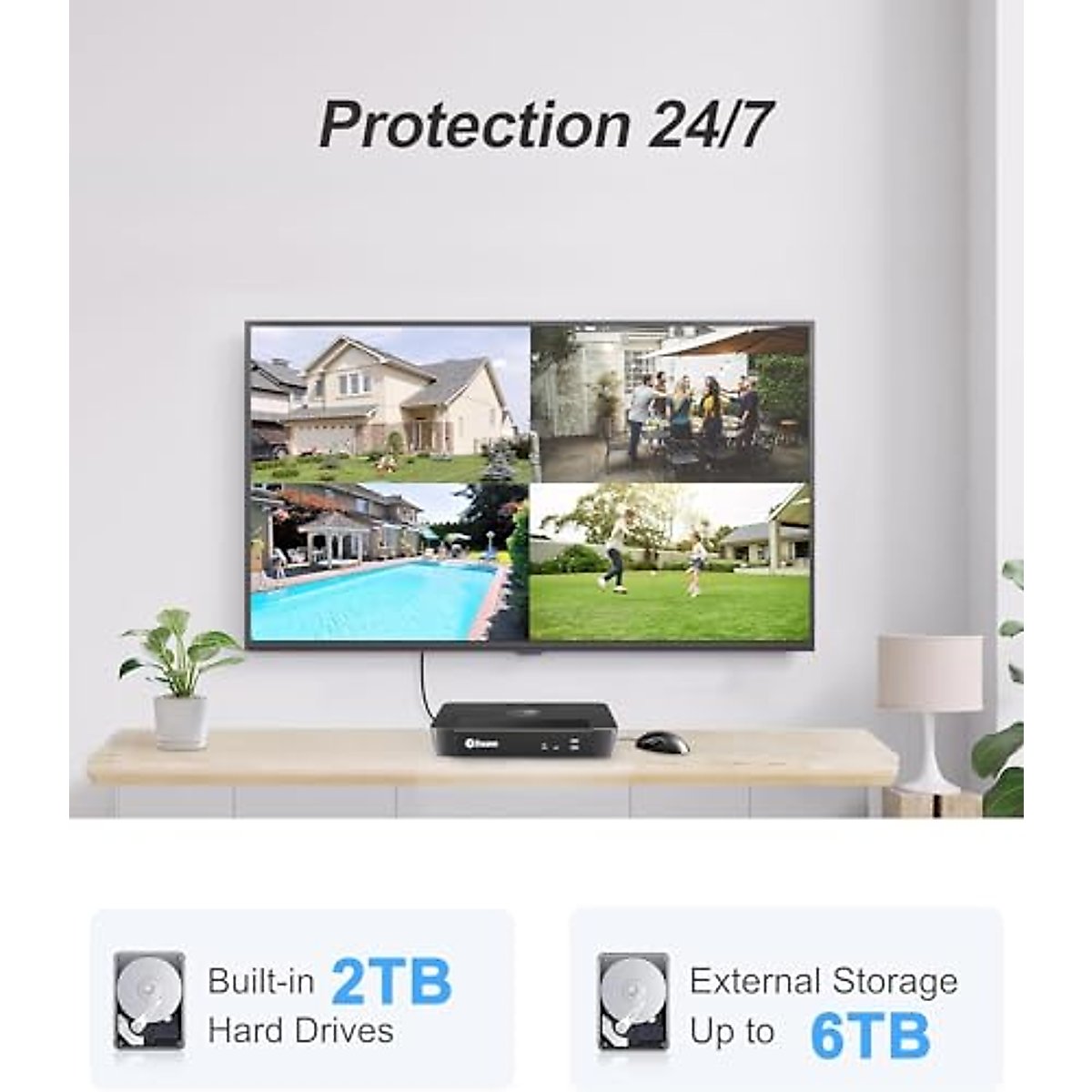 Swann 4K 16Channel Security Camera System NVR Recorder: nvr-8580 Security PoE NVR Box with 2TB HDD,24/7 Continuous Recording,Work with Swann IP 12MP/4K/5MP/4MP HD Cameras, SRNVR-168580H